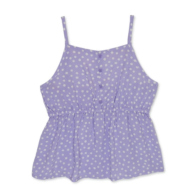 Wonder Nation Girls Challis Ruffle Tank Top, Sizes 4-18 & Plus ...