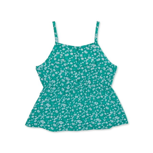 Wonder Nation Girls Challis Ruffle Tank Top, Sizes 4-18 & Plus ...