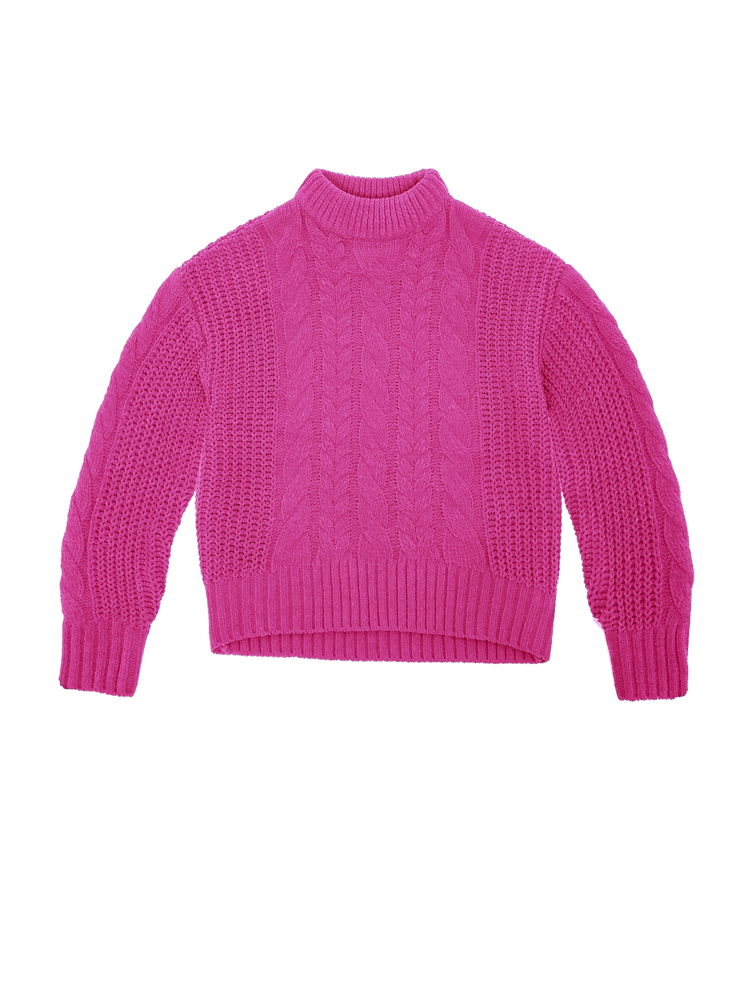 Wonder Nation Girls Chenille Cable Sweater, Sizes 4-18 & Plus - Walmart.com
