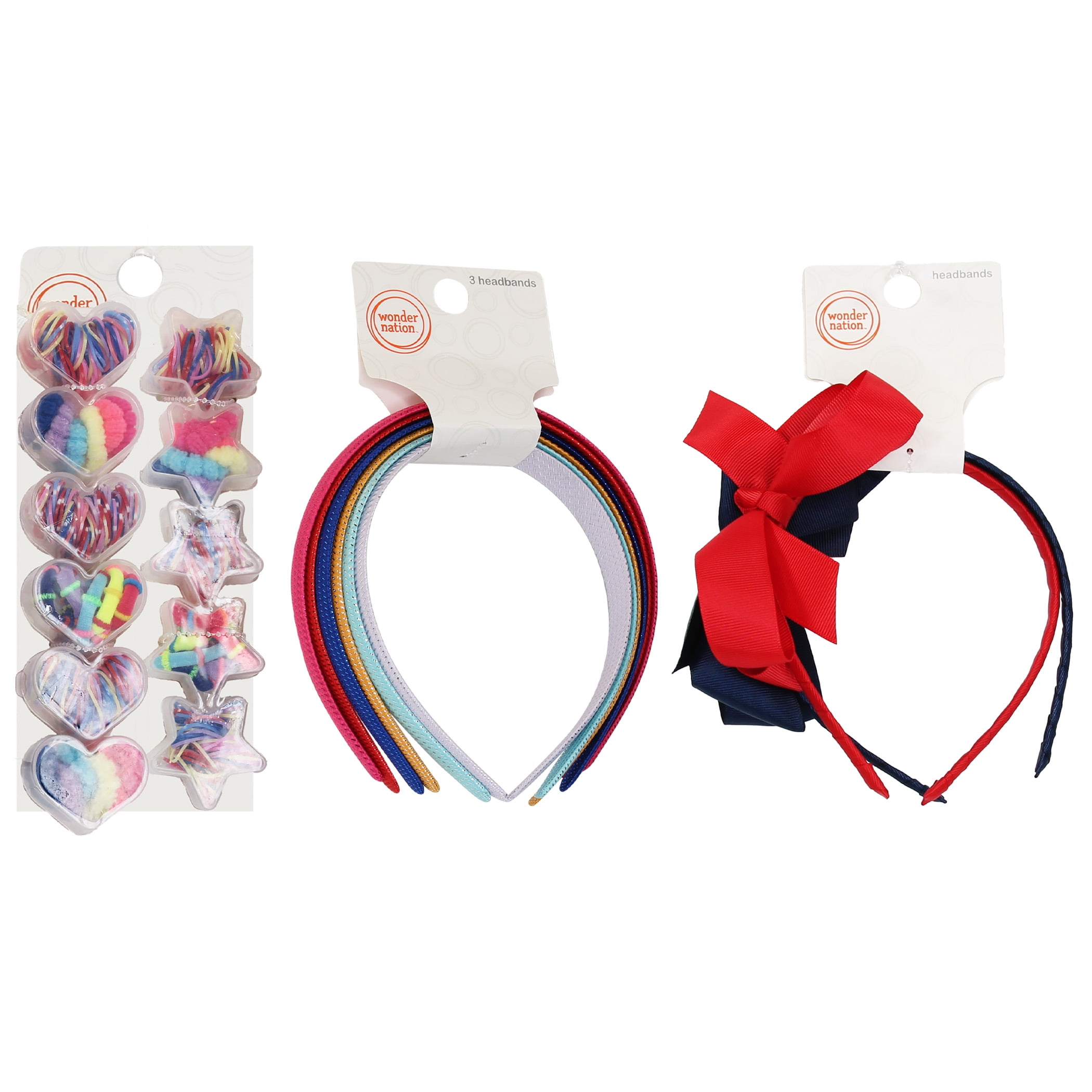 Wonder Nation Girls Core Basic Hair Accessories Set, 19-Pieces ...