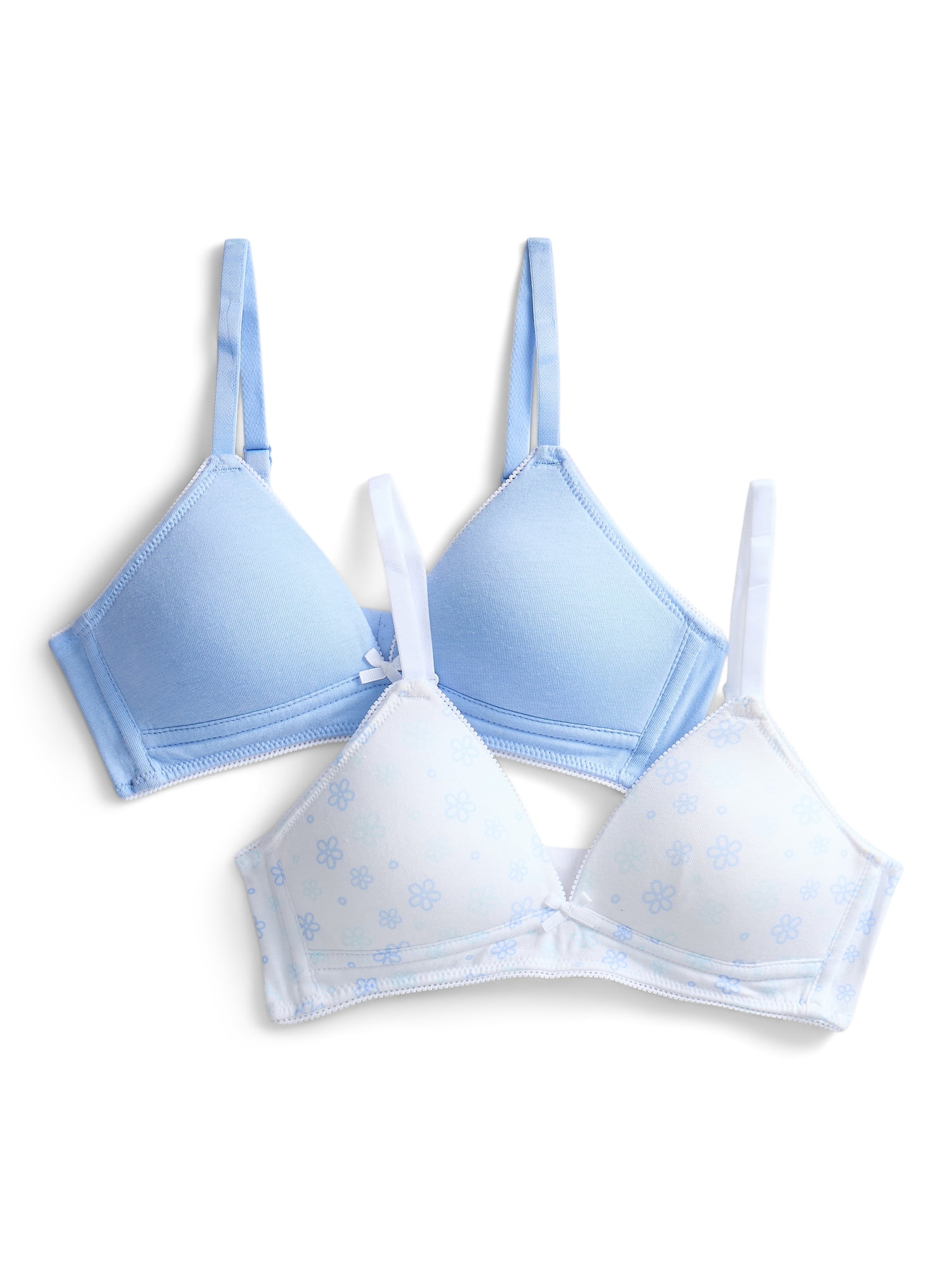 Wonder Nation Girls Cotton Blend Molded Cup Bra, 2-Pack, Sizes 30-38 ...