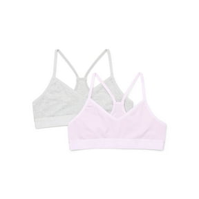 Wonder Nation Girls Cotton Bralette 2 Pack, Soft Stretchy Support ...