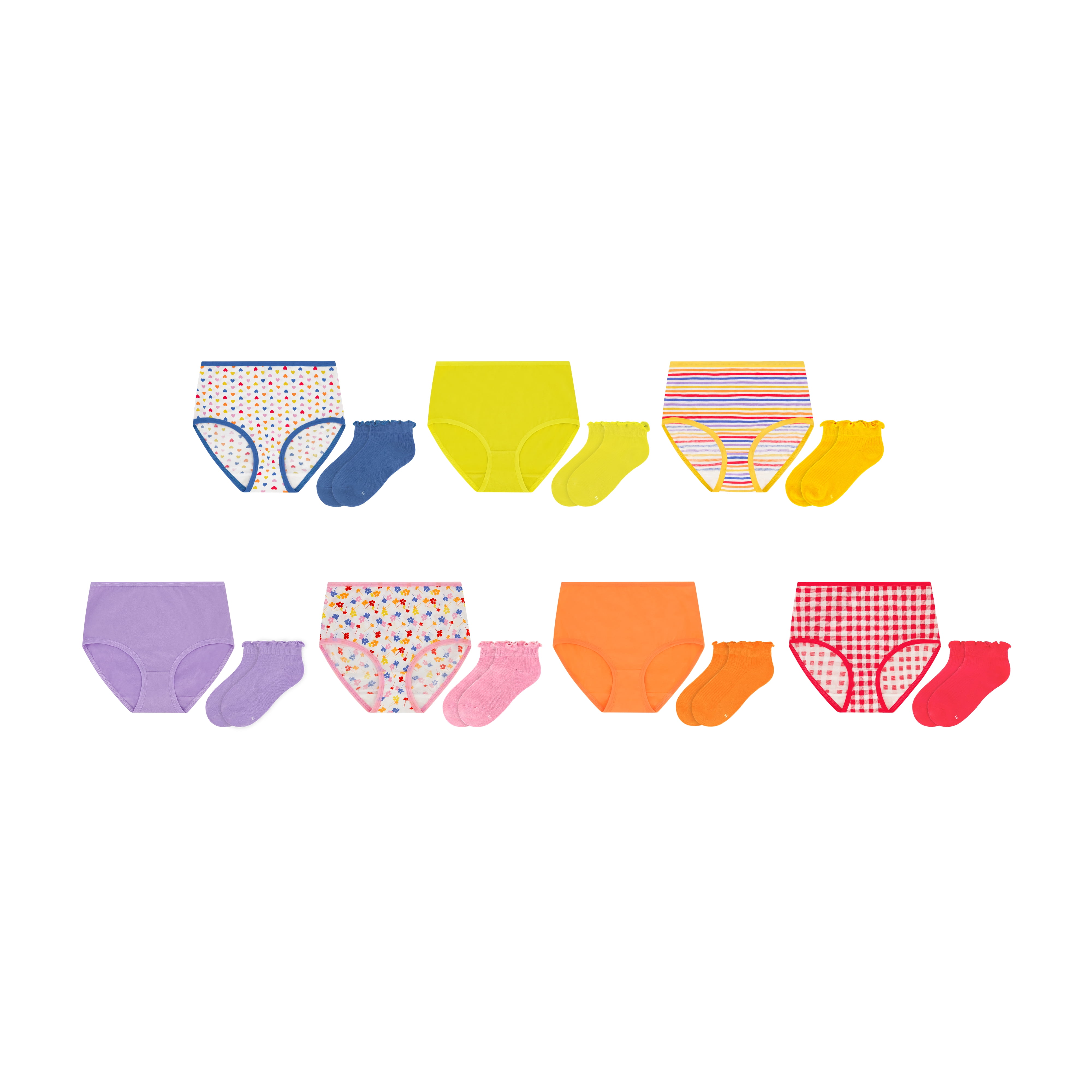 Wonder Nation Girls Cotton Underwear & Socks Bundle, 14-Pack, Sizes 4 ...