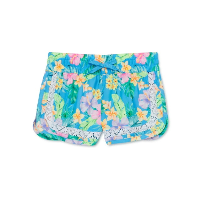 Wonder Nation Girls Crochet Swim Shorts UPF 50+ Sizes 4-18 & Plus ...
