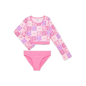 Peppa Pig Girls Mermaid Rash Guard and Bikini Set, Long Sleeve, Sizes 2 ...