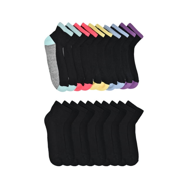 Wonder Nation Girls Cushioned Ankle Socks, 10-Pack - Walmart.com