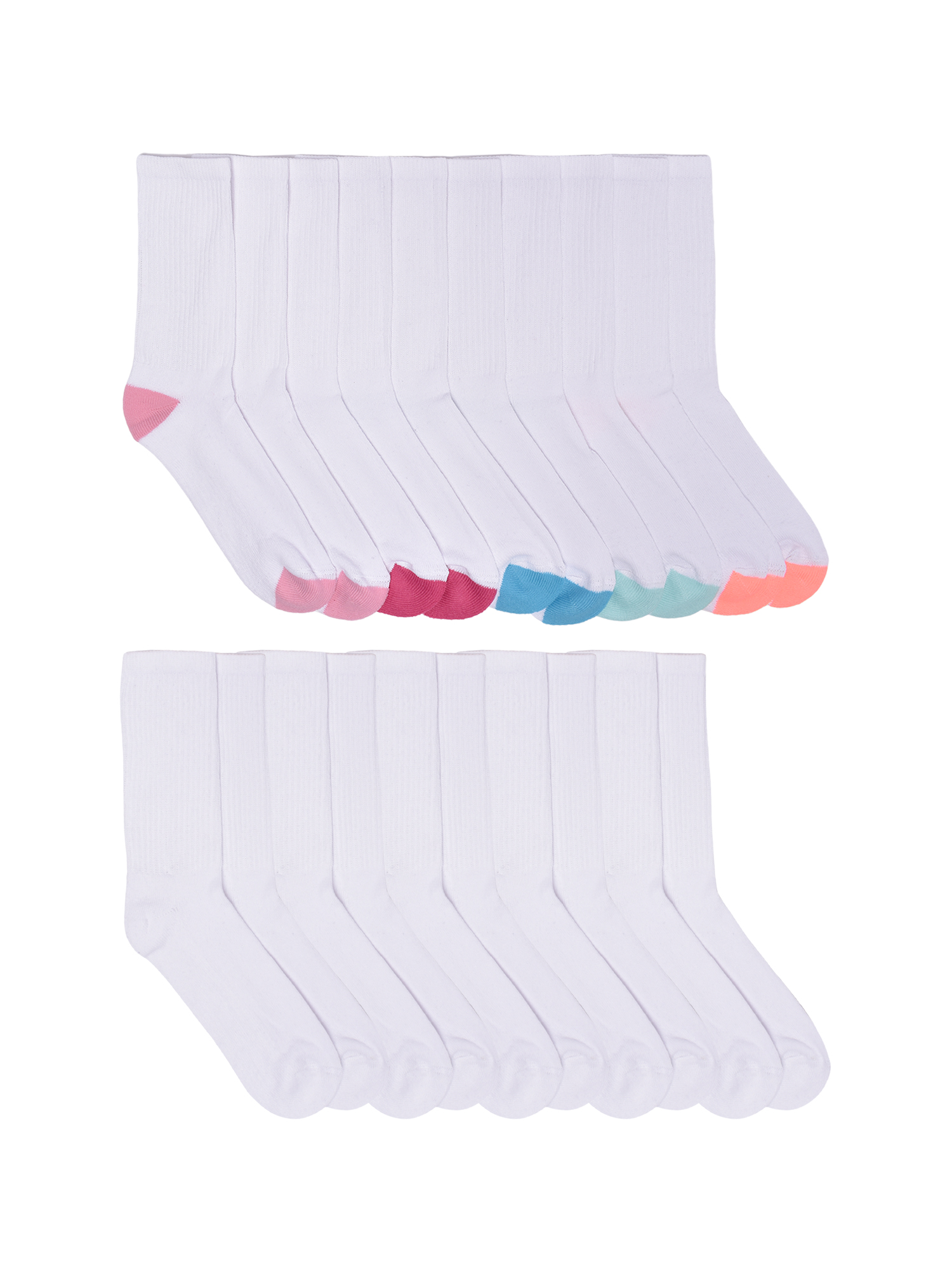Justice Girls Crew Sport Socks, 8-Pack, Sizes M-L - Walmart.com