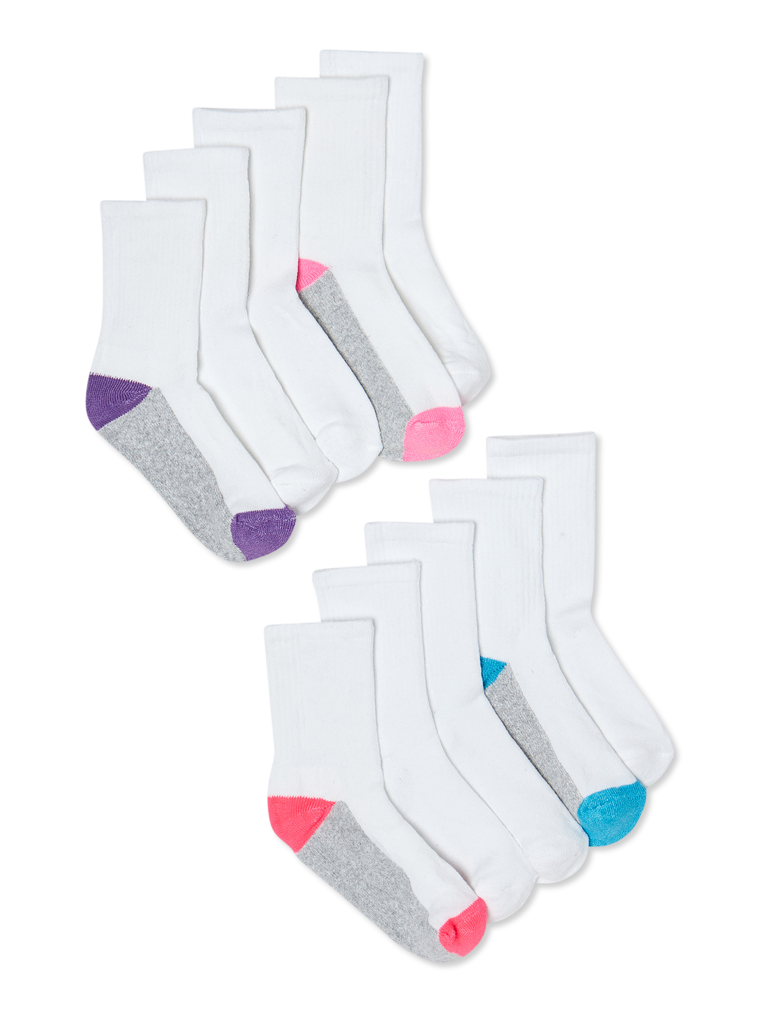 Justice Girls Crew Sport Socks, 8-Pack, Sizes M-L - Walmart.com