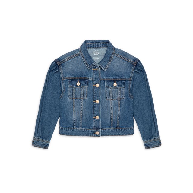 Wonder Nation Girls Denim Jacket, Sizes 4-18 Plus - Walmart.com