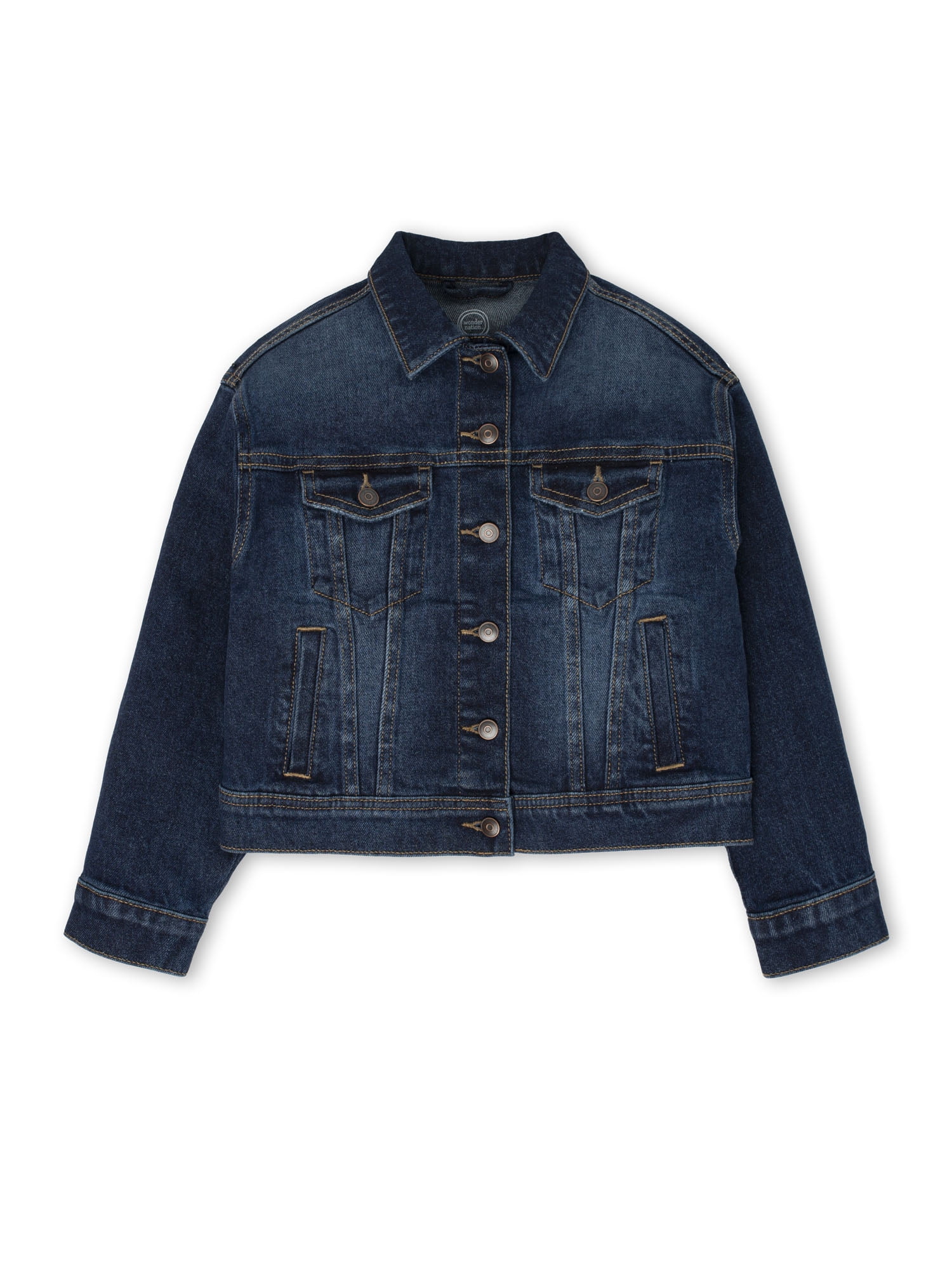 Wonder Nation Girls Denim Jacket, Sizes 4-18 & Plus - Walmart.com