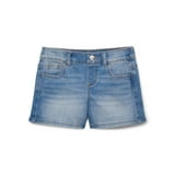 Wonder Nation Girls Denim Shorts, Sizes 4-18 Plus, Mid-Rise, Stretch ...