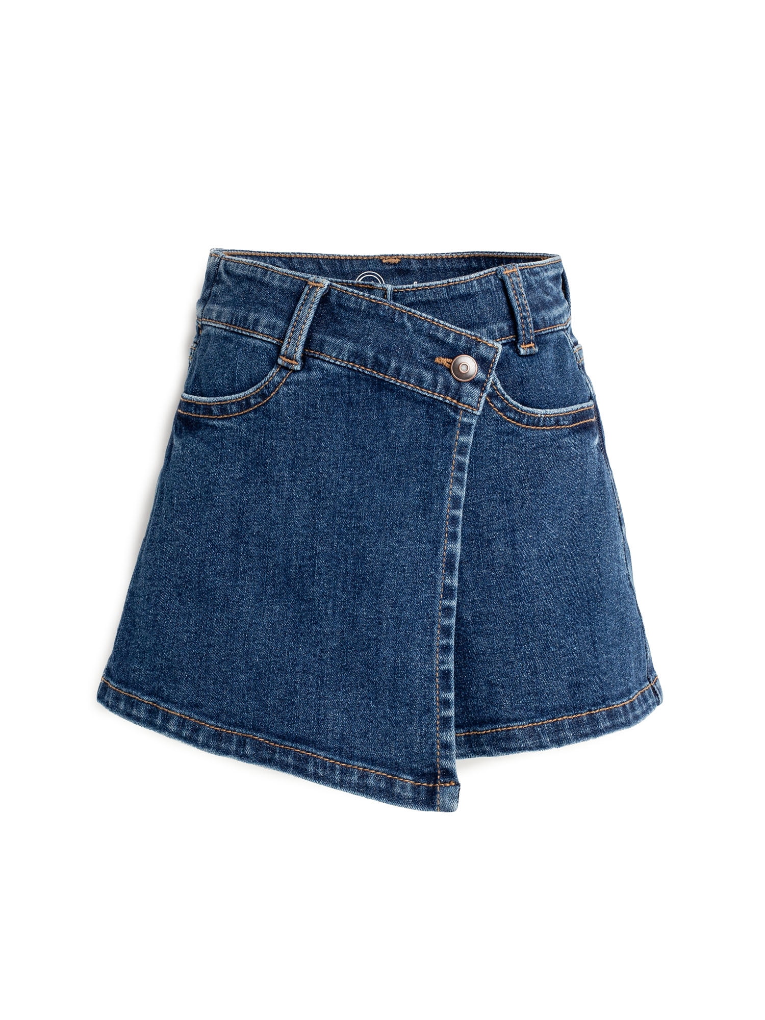 Wonder Nation Girls Denim Skort, Sizes 5-18, Built-In Shorts, Machine Washable - Walmart.com