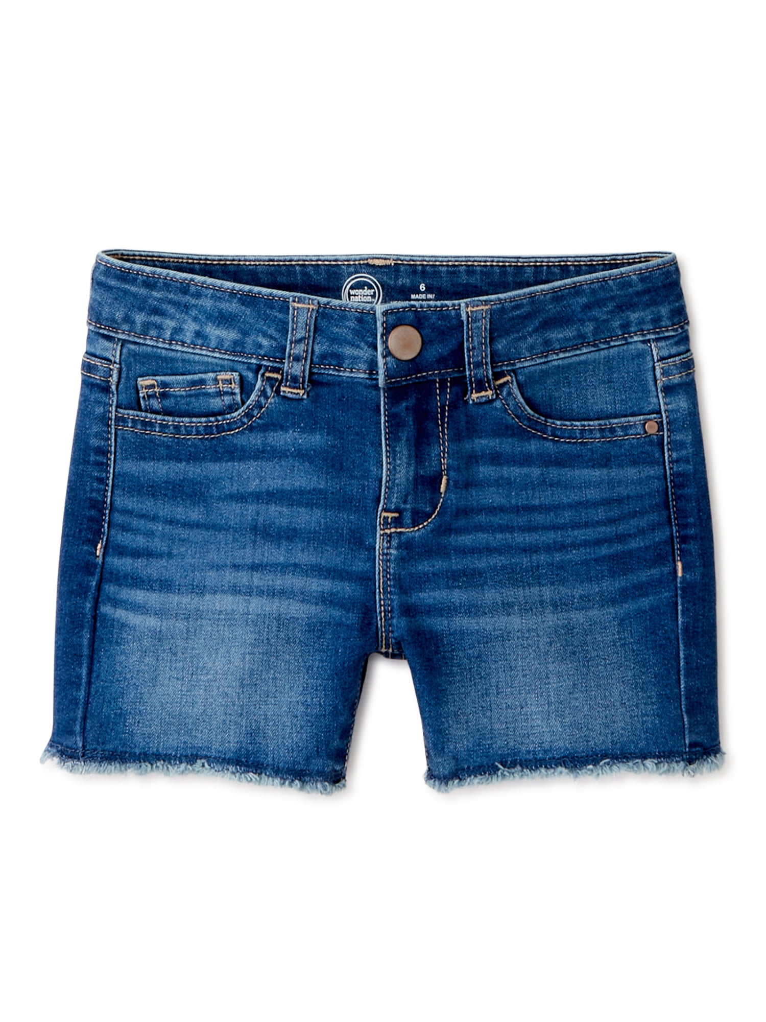 Girls Distressed Hem Denim Jean Shorts - Sizes 5-18 - Walmart.com