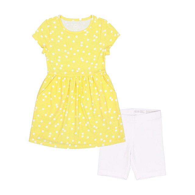 Wonder Nation Girls Dress and Biker Shorts Set, Sizes 4-18, Cotton ...