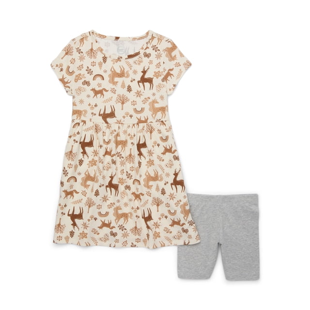 Wonder Nation Girls Dress and Biker Shorts Set, 2-Piece, Sizes 4-18 ...