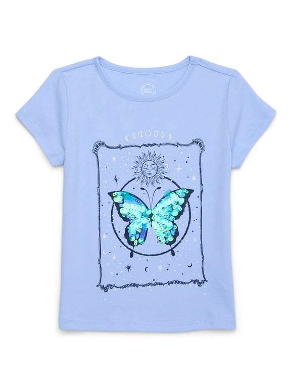 Wonder Nation Girls Short Sleeve Kid Tough T-Shirt, Sizes 4-18 & Plus ...