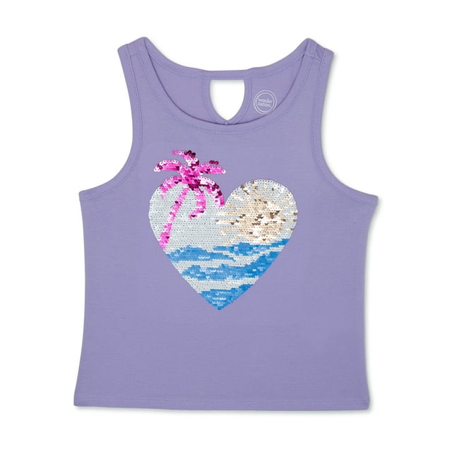 Wonder Nation Girls Embellished Tank Top - Colorful Design - Walmart.com