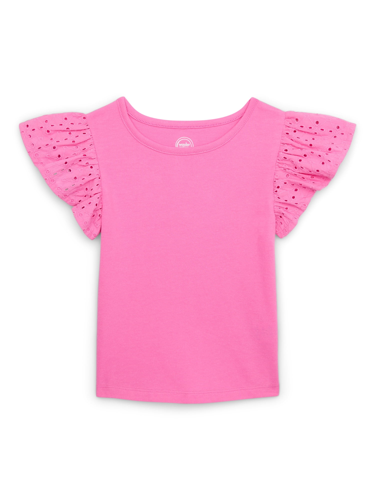 Wonder Nation Girls Eyelet Sleeve Top Sizes 4-18 Plus Cotton Blend ...