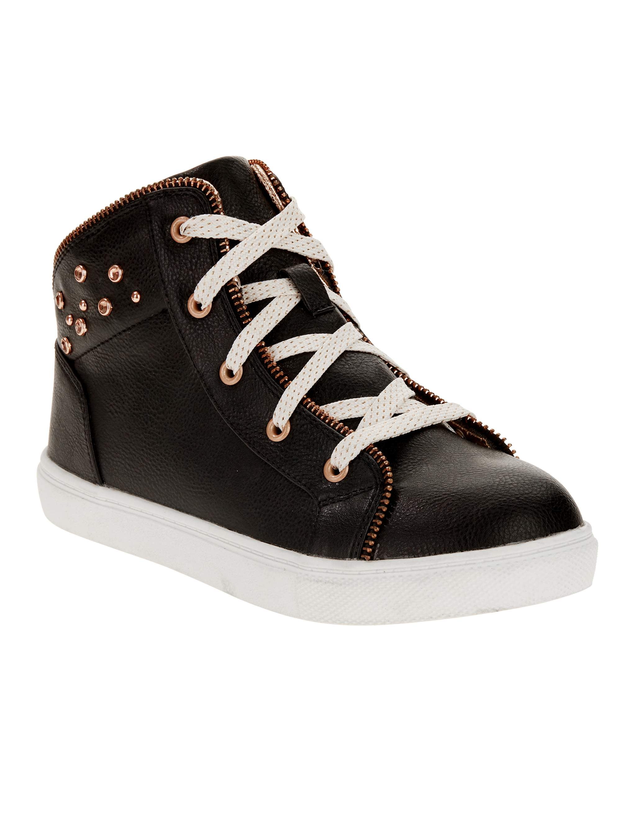 Wonder Nation Girls' Fashion Athletic High Top Rose Gold Studded ...