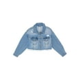 Wonder Nation Girls Fashion Cropped Denim Jacket, Sizes 4-18 & Plus ...