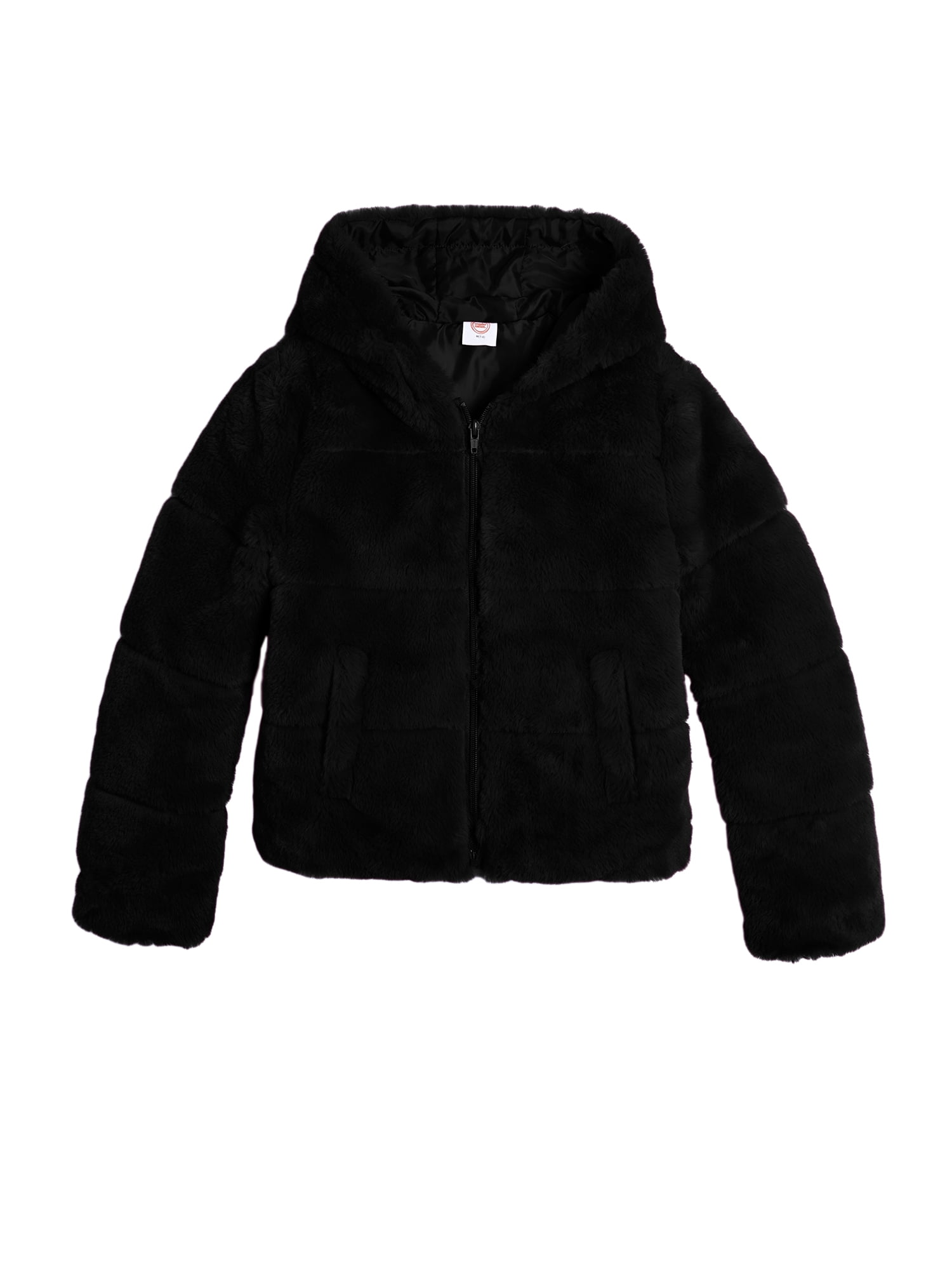 Wonder Nation Girls Faux Fur Jacket, Sizes 4-18 - Walmart.com