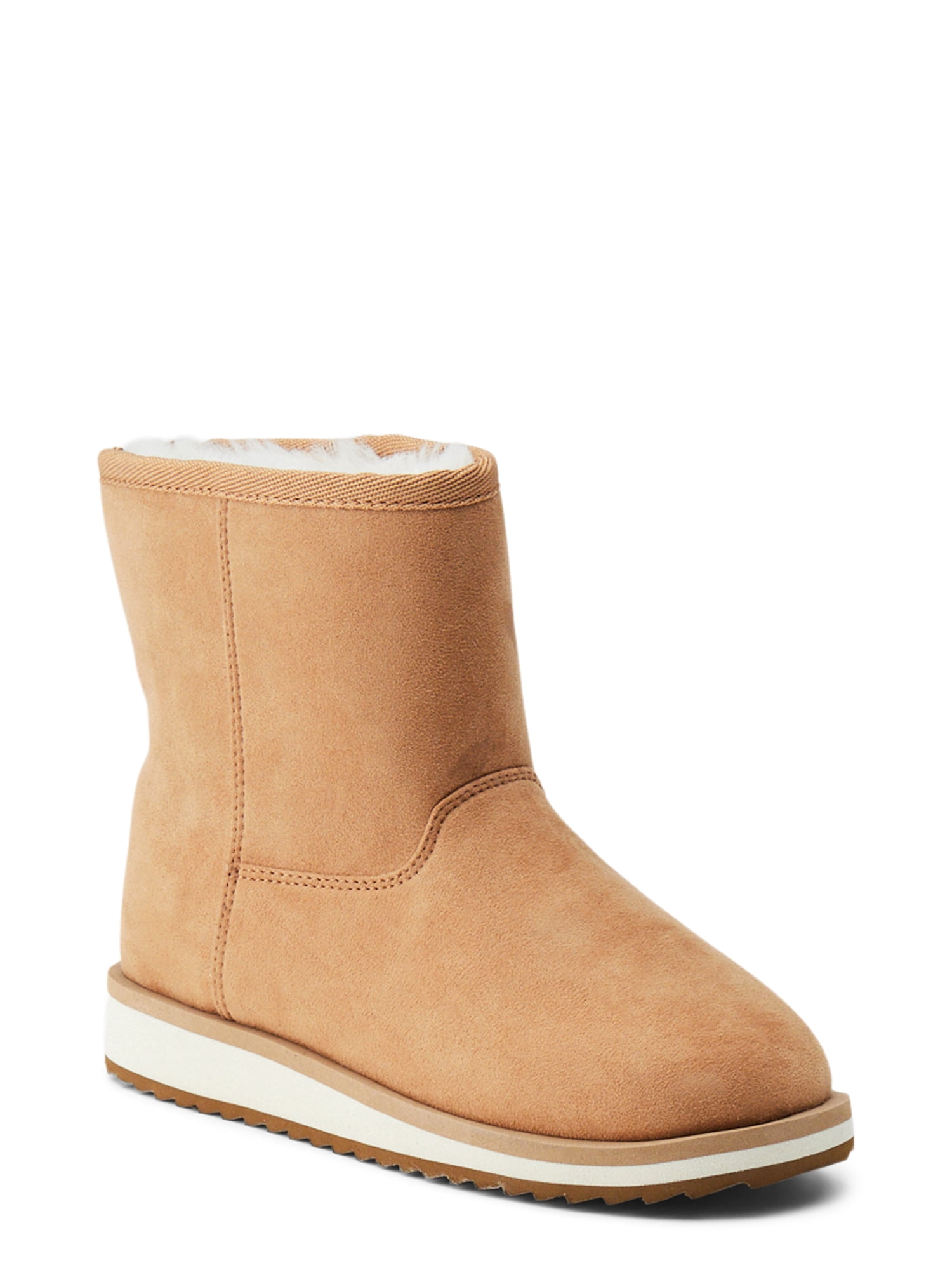Wonder Nation Little & Big Girls’ Faux Fur Shearling Boots - Walmart.com