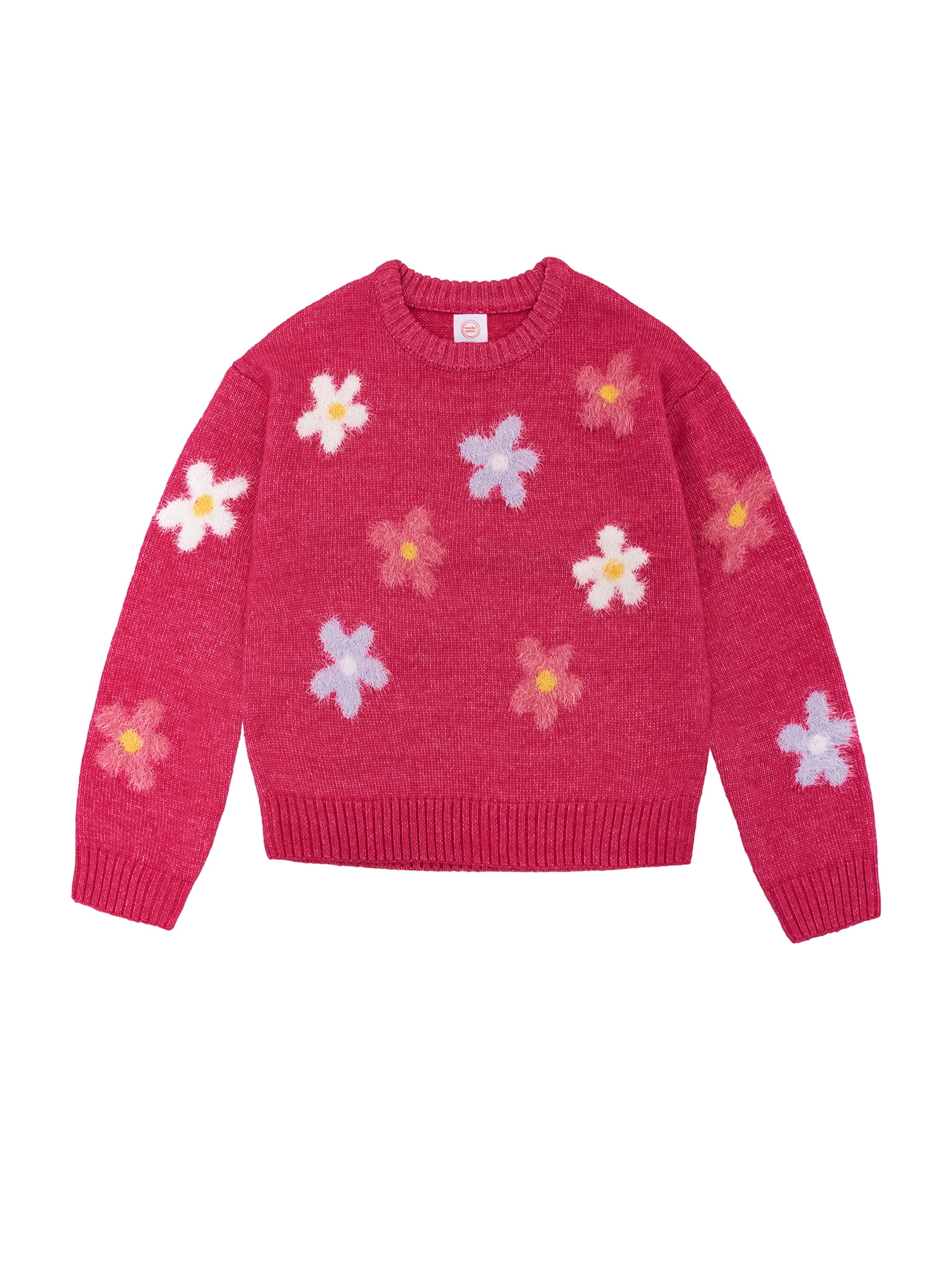 Wonder Nation Girls Feather Sweater, Sizes 4-18 - Walmart.com