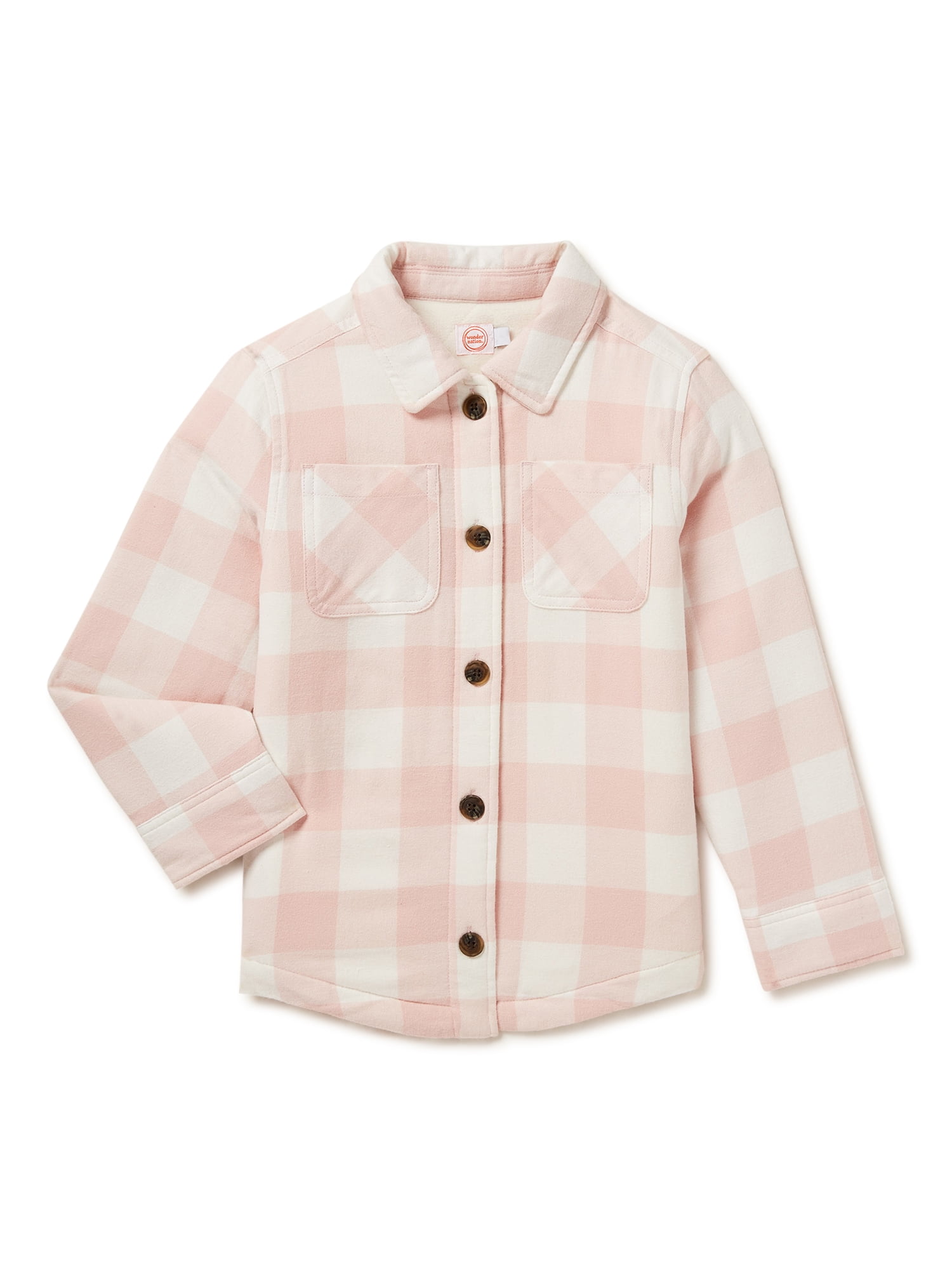 Wonder Nation Girls Flannel Shirt Jacket, Sizes 4-18 & Plus - Walmart.com