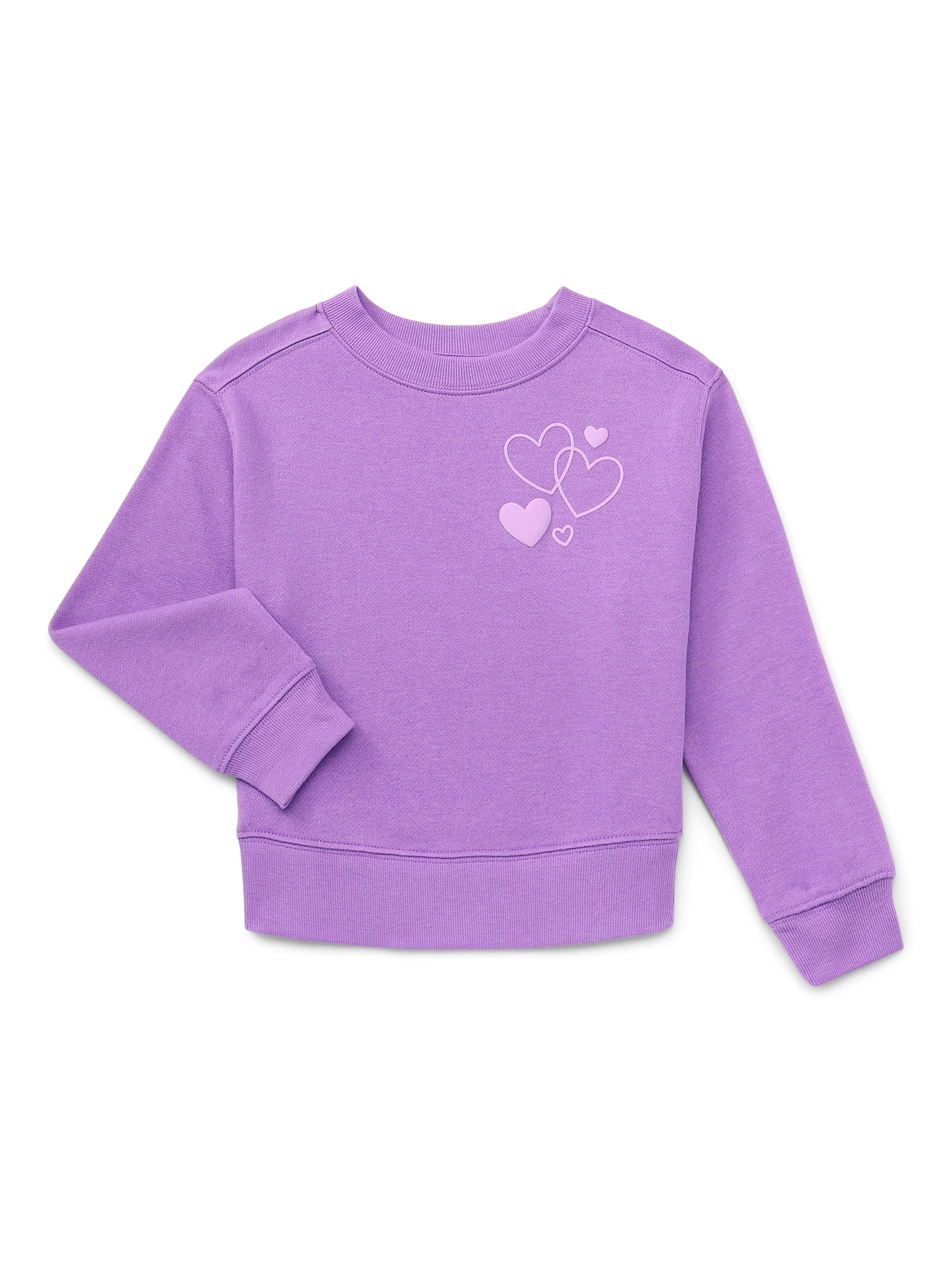 Wonder Nation Girls Fleece Pullover Sweatshirt, Sizes 4-18 & Plus ...
