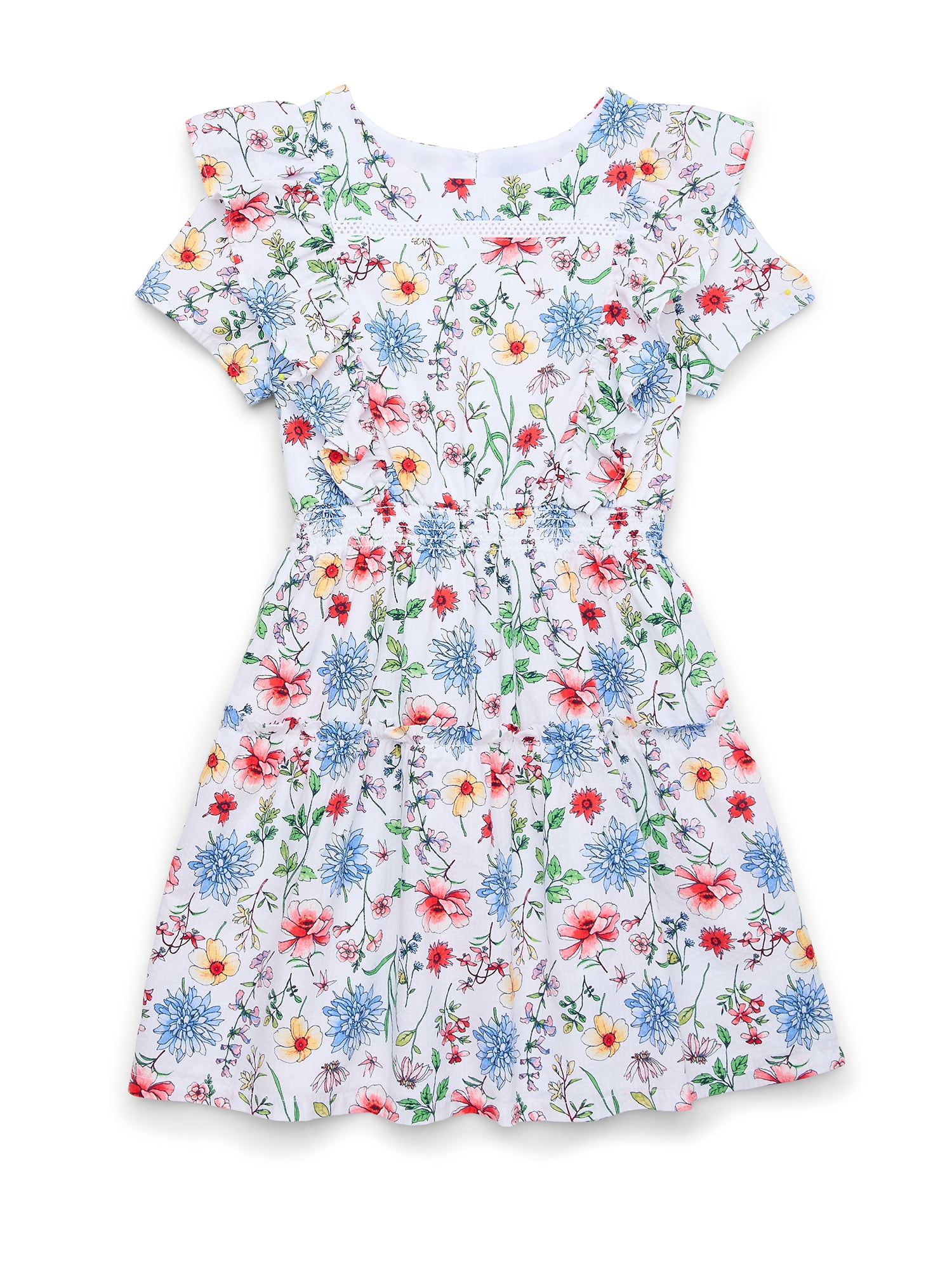 Wonder Nation Girls Flutter Shoulder Dress, Sizes 4-18 & Plus - Walmart.com