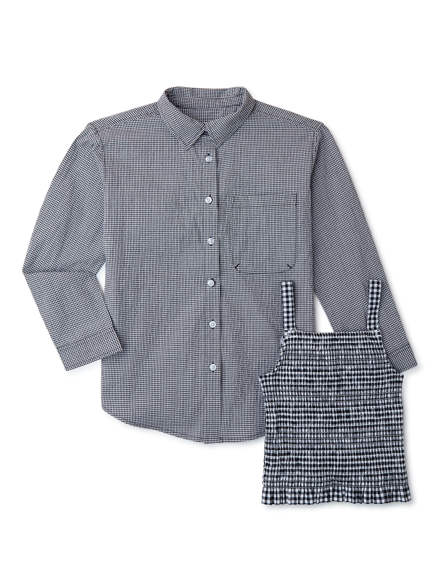 Nation Girls Gingham Woven Shirt & Tank Top Set - Sizes 4-18 - Walmart.com