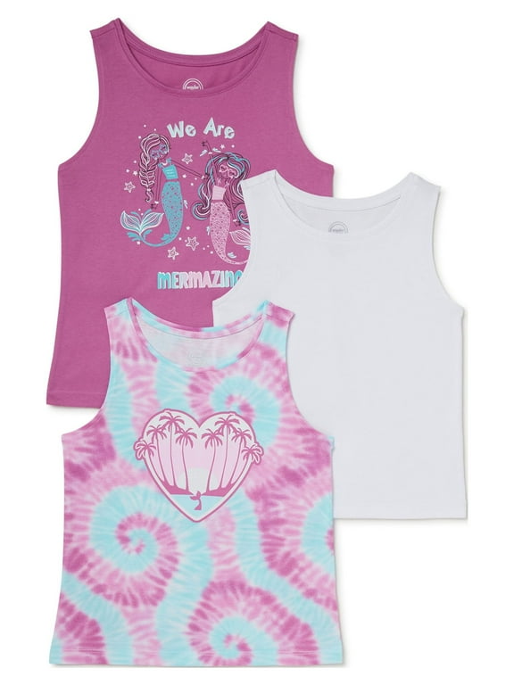Wonder Nation Girls Kid Tough Ribbed Tank Top, Sizes 4-18 & Plus ...