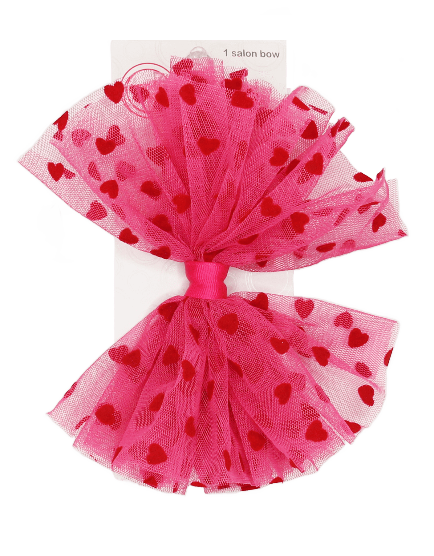 Wonder Nation Girls Heart Tulle Jumbo Bow Salon Clip, Pink - Walmart.com
