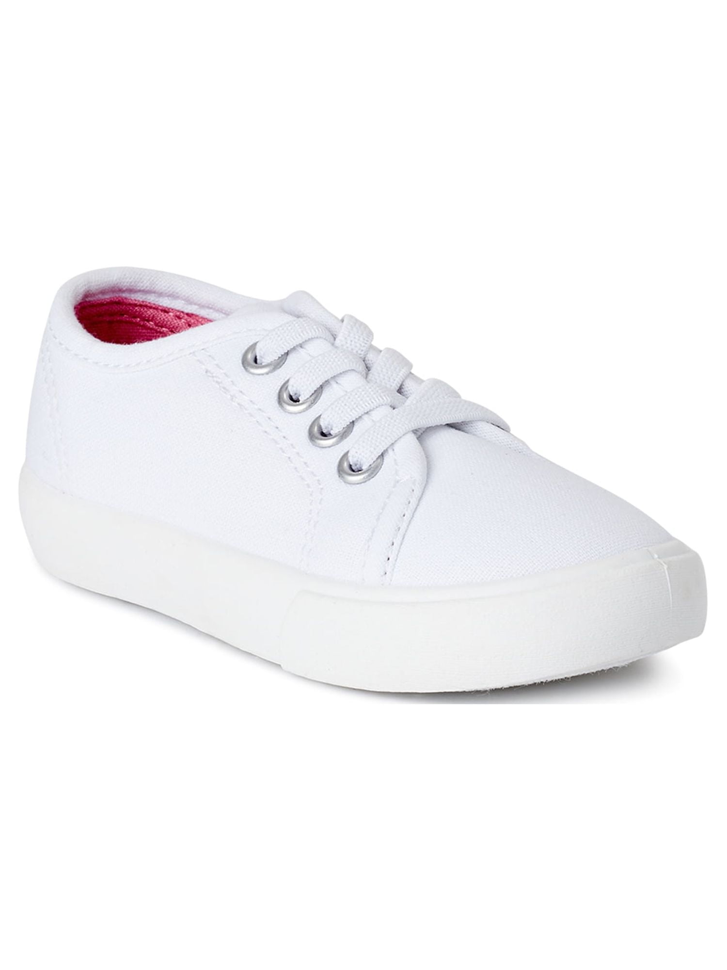 Wonder Nation Girls Heidi Casual Lace less Sneaker, Round Toe White ...