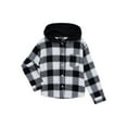 Wonder Nation Girls Hooded Flannel Shirt - Walmart.com