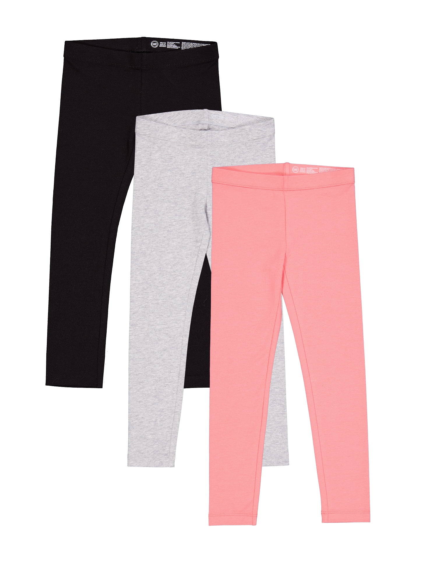 Wonder Nation Girls Kid Tough Leggings, 3-Pack, Sizes 4-18 & Plus ...