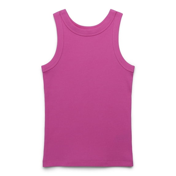 Wonder Nation Girls Kid Tough Ribbed Tank Top, Cotton Blend, Sizes 4-18 ...