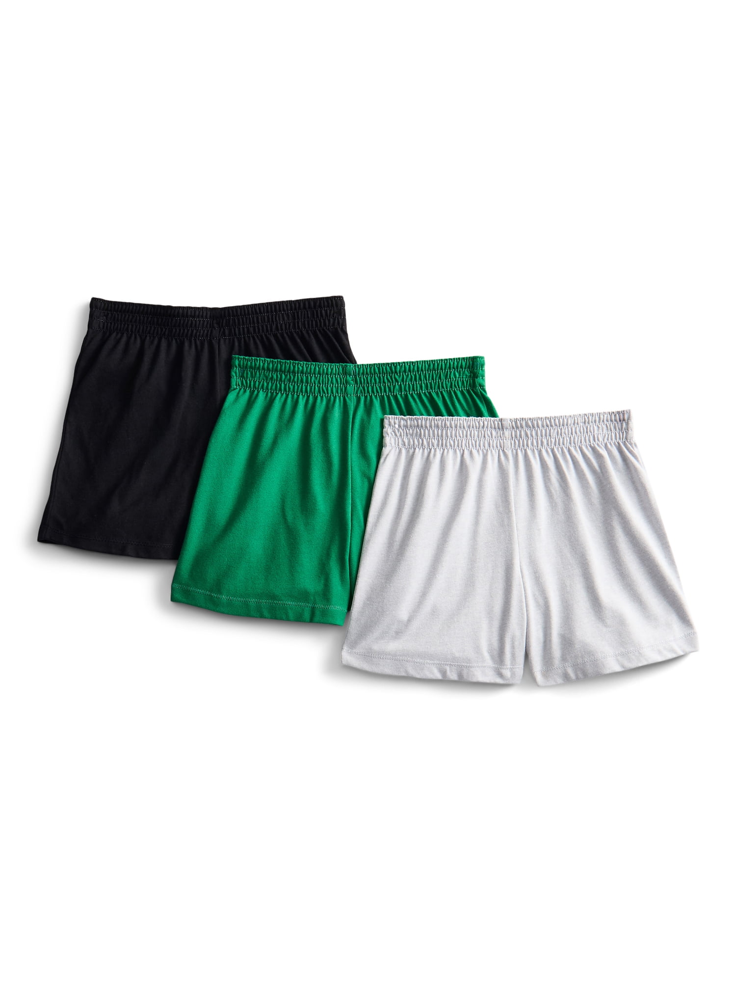Wonder Nation Girls Kid Tough Knit Shorts, 3-Pack, Sizes 4-18 & Plus ...