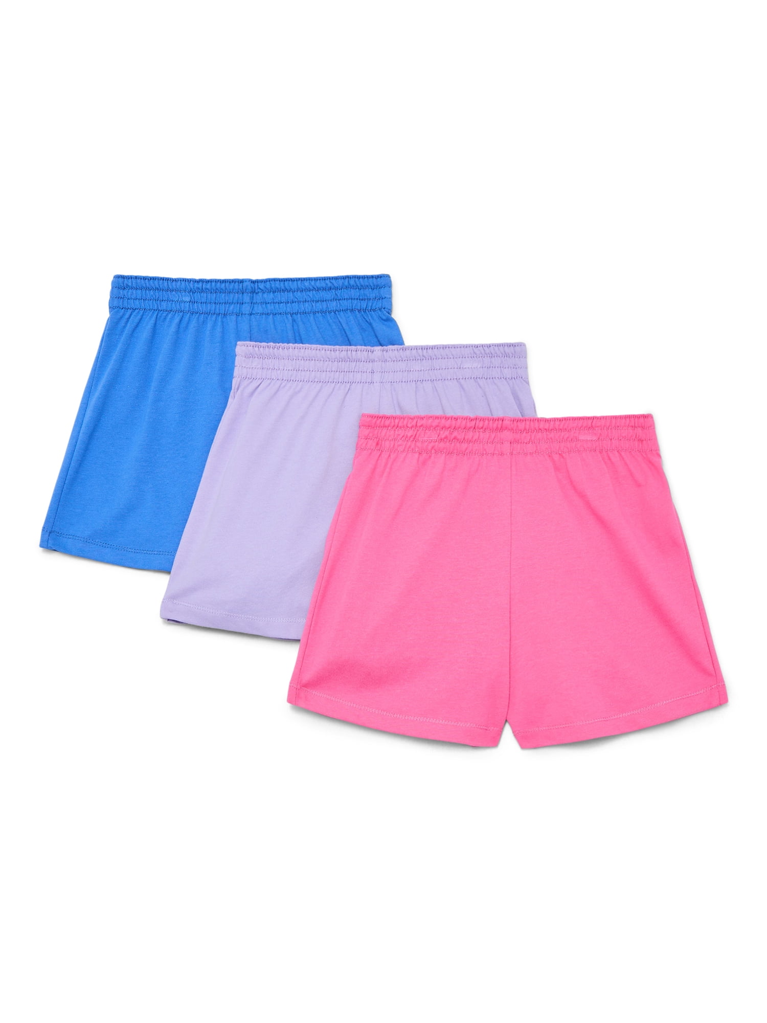 Wonder Nation Girls Kid Tough Knit Shorts, 3-Pack, Sizes 4-18 & Plus ...