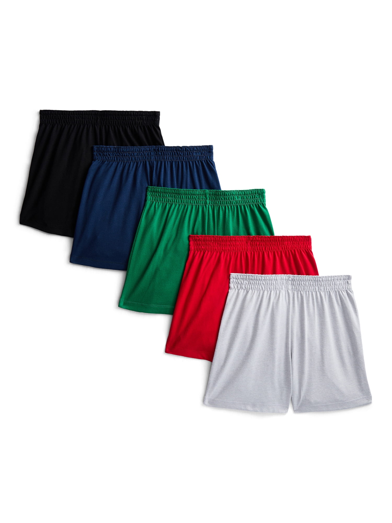 Wonder Nation Girls Kid Tough Knit Shorts, 5-Pack, Sizes 4-18 & Plus ...