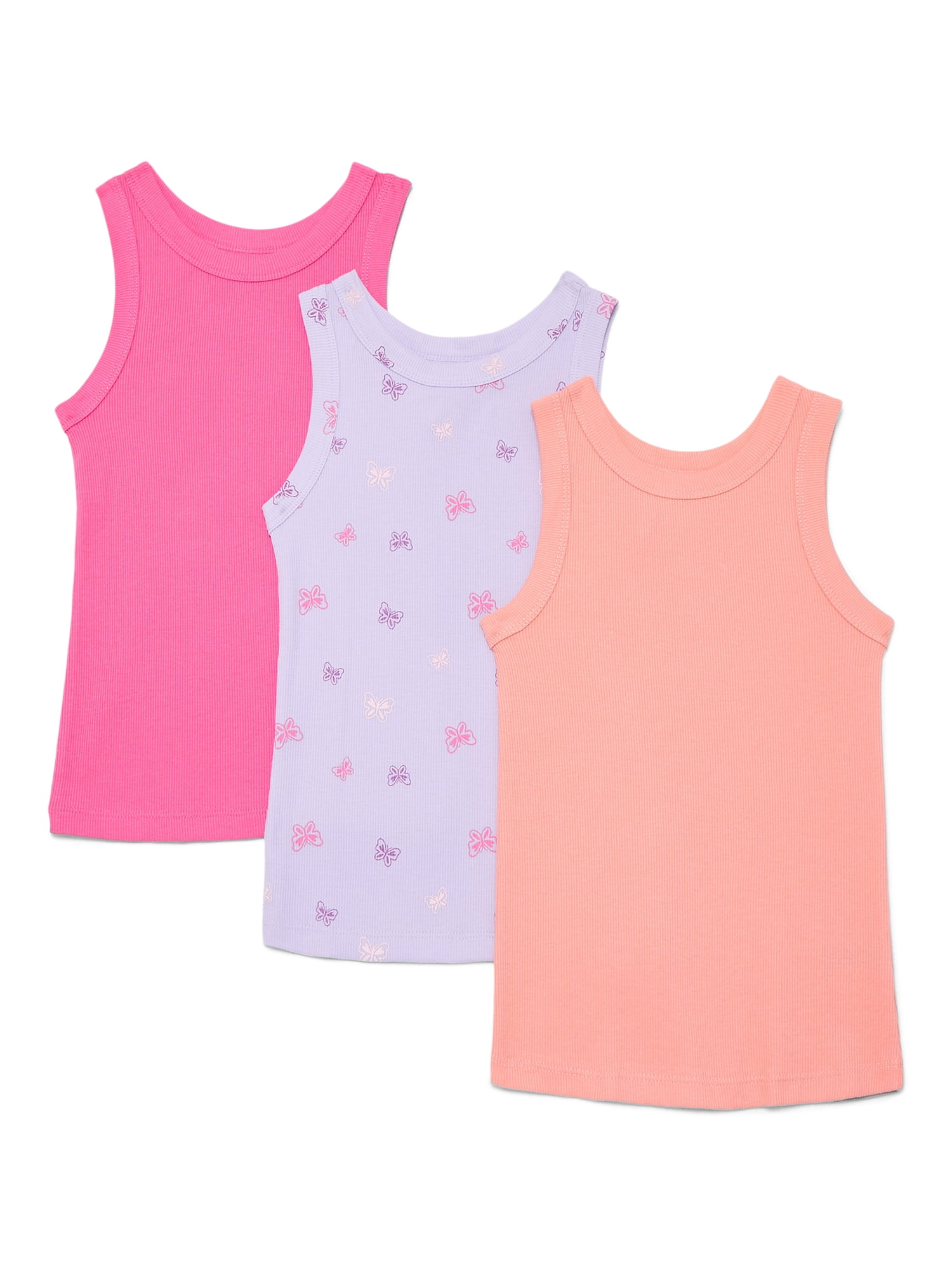 Wonder Nation Girls Kid Tough Tank Tops, 3-Pack, Sizes 4-18 and Plus ...