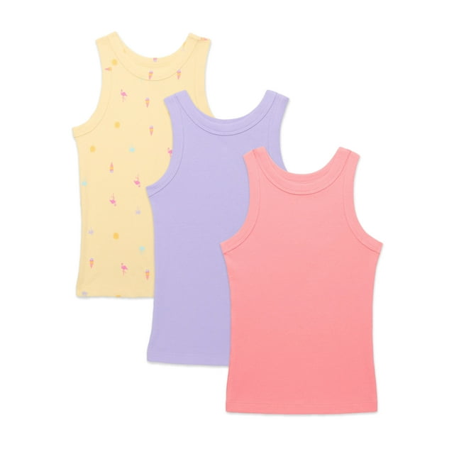 Wonder Nation Girls Kid Tough Tank Top, 3 Piece Set, Sizes 4-18 and ...