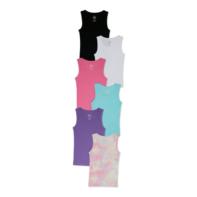 Wonder Nation Girls Kid Tough Tank Top, 6-Pack, Sizes 4-18 and Plus ...