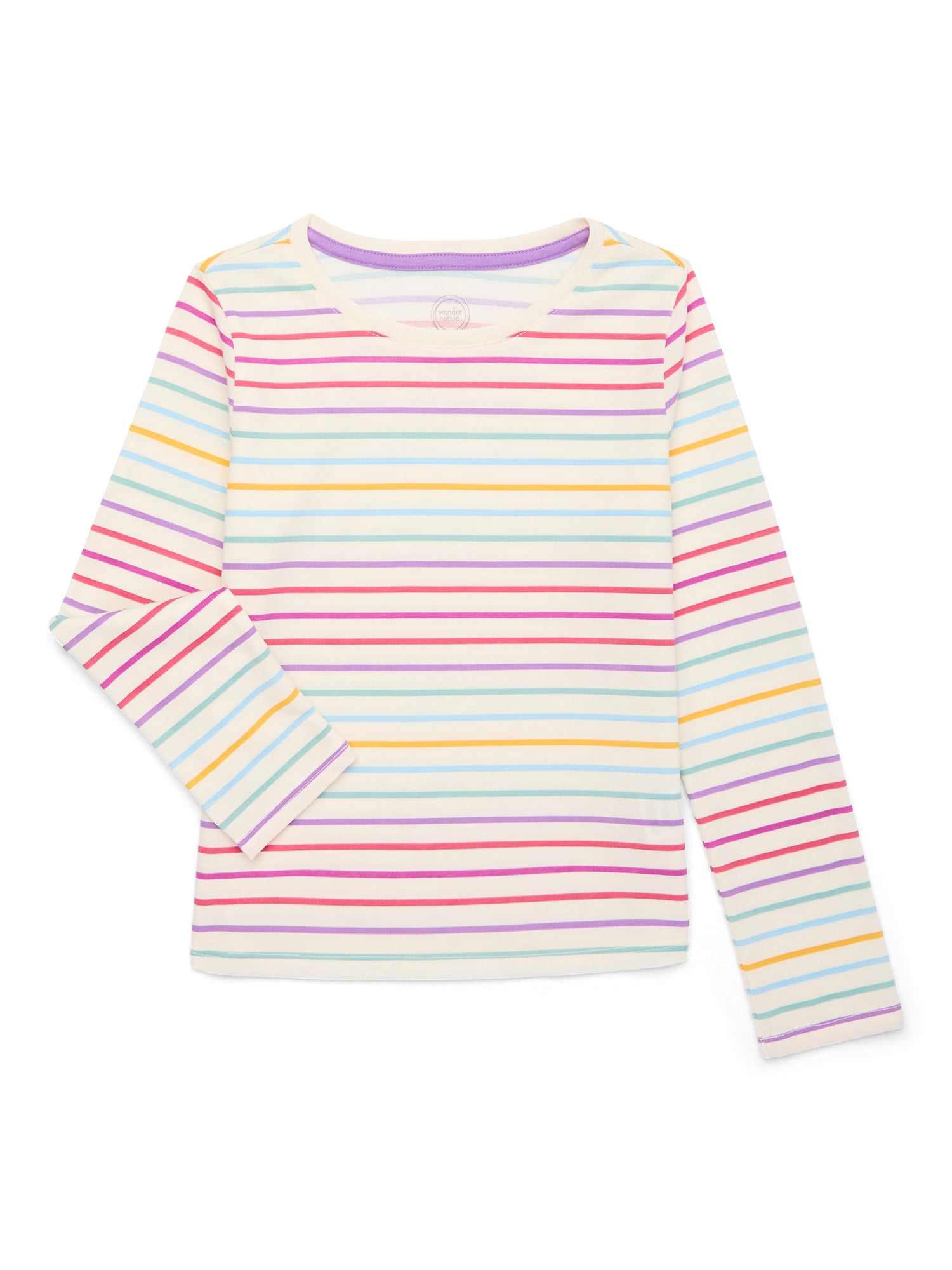 Wonder Nation Girls Long Sleeve Kid Tough T-Shirt, Sizes 4-18 & Plus ...