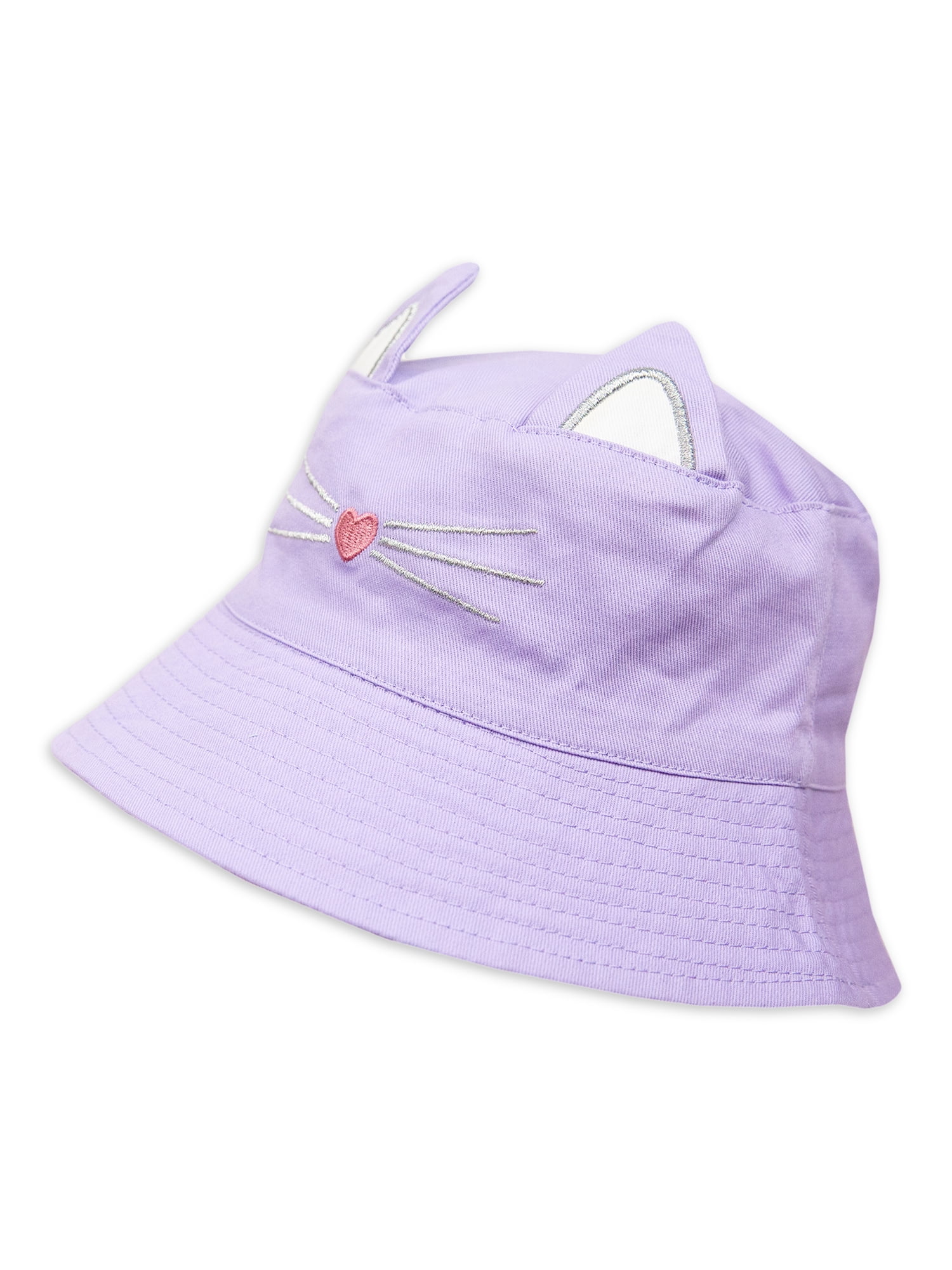 Wonder Nation Lavender Bucket Hat with Cat Ears - Girls Accessory ...