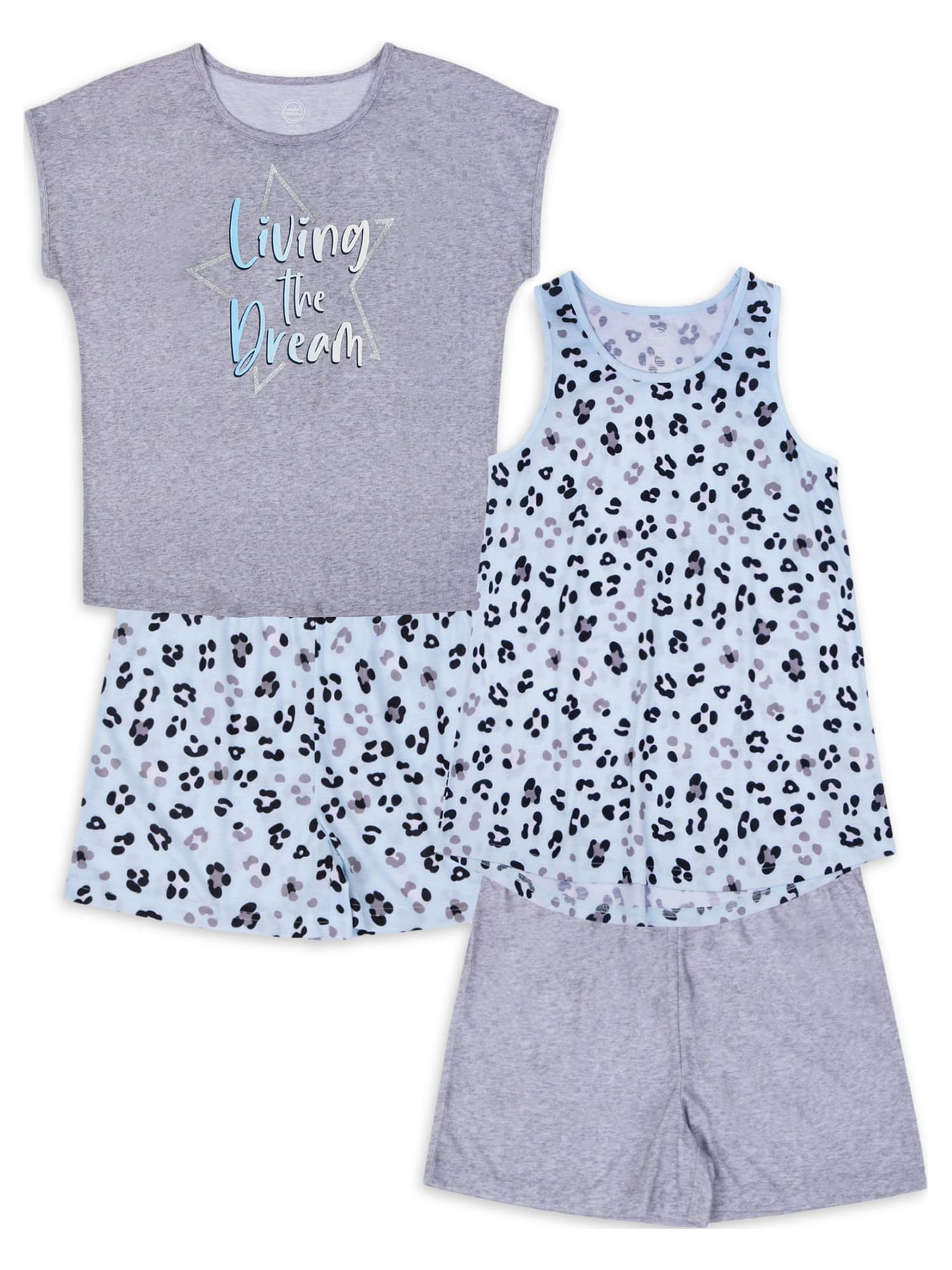 Wonder Nation Girls Leopard Pajama Set - Sizes 4-18 & Plus - Walmart.com