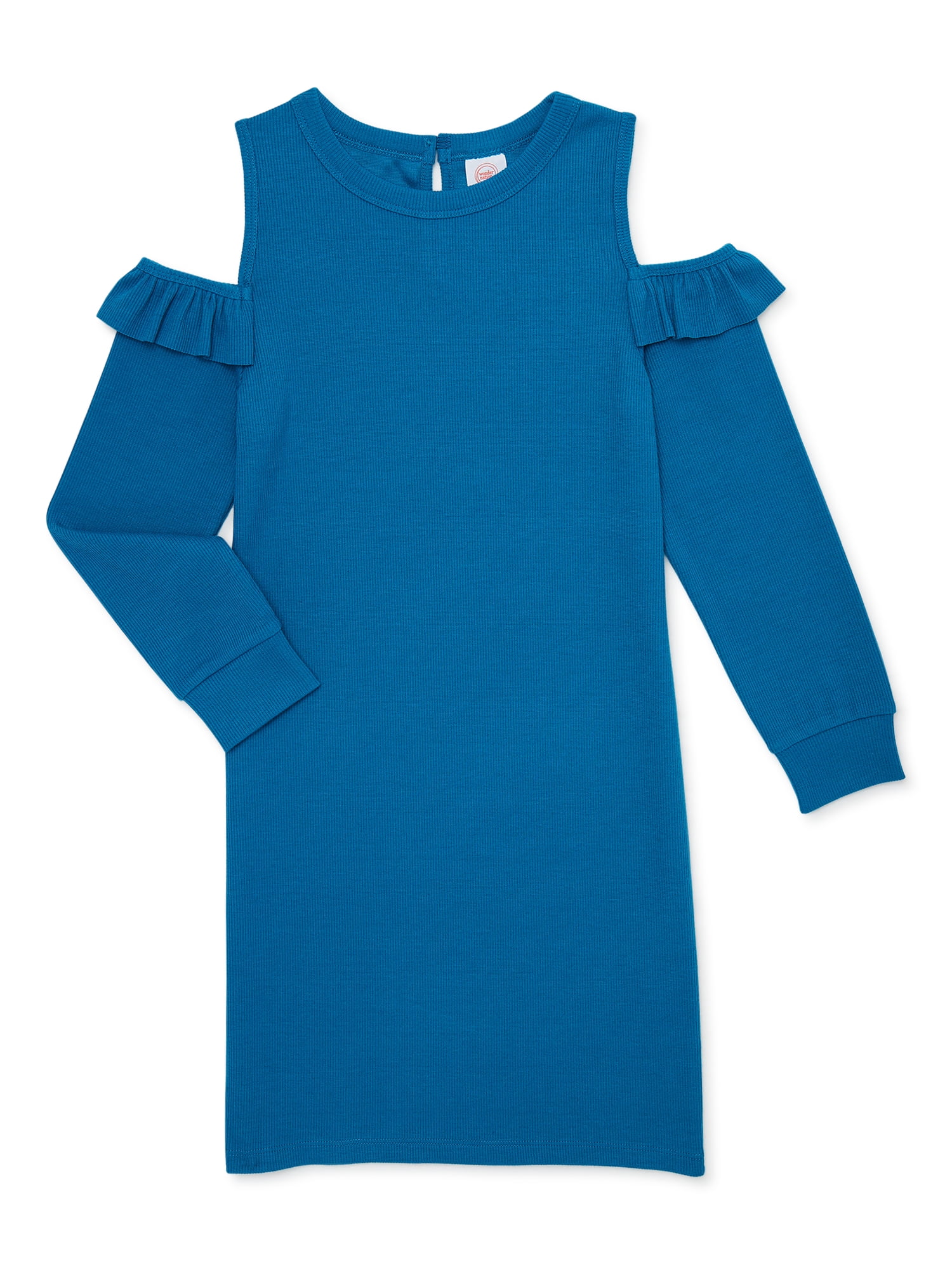Wonder Nation Girls Cold Shoulder Dress - Long Sleeve Style - Walmart.com