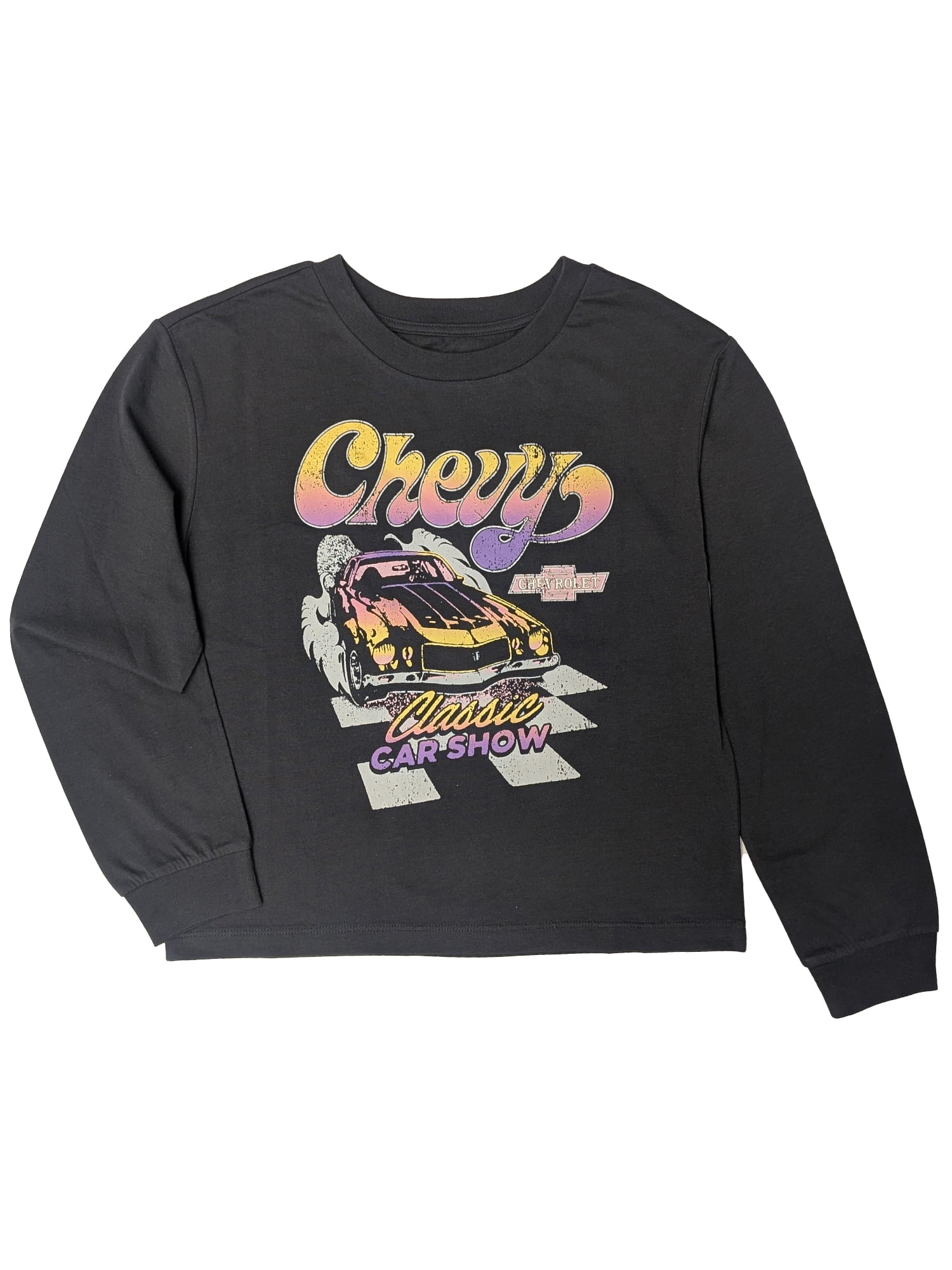 Wonder Nation Girls Chevy Pop Graphic Tee with Long Sleeves, Sizes 4 ...