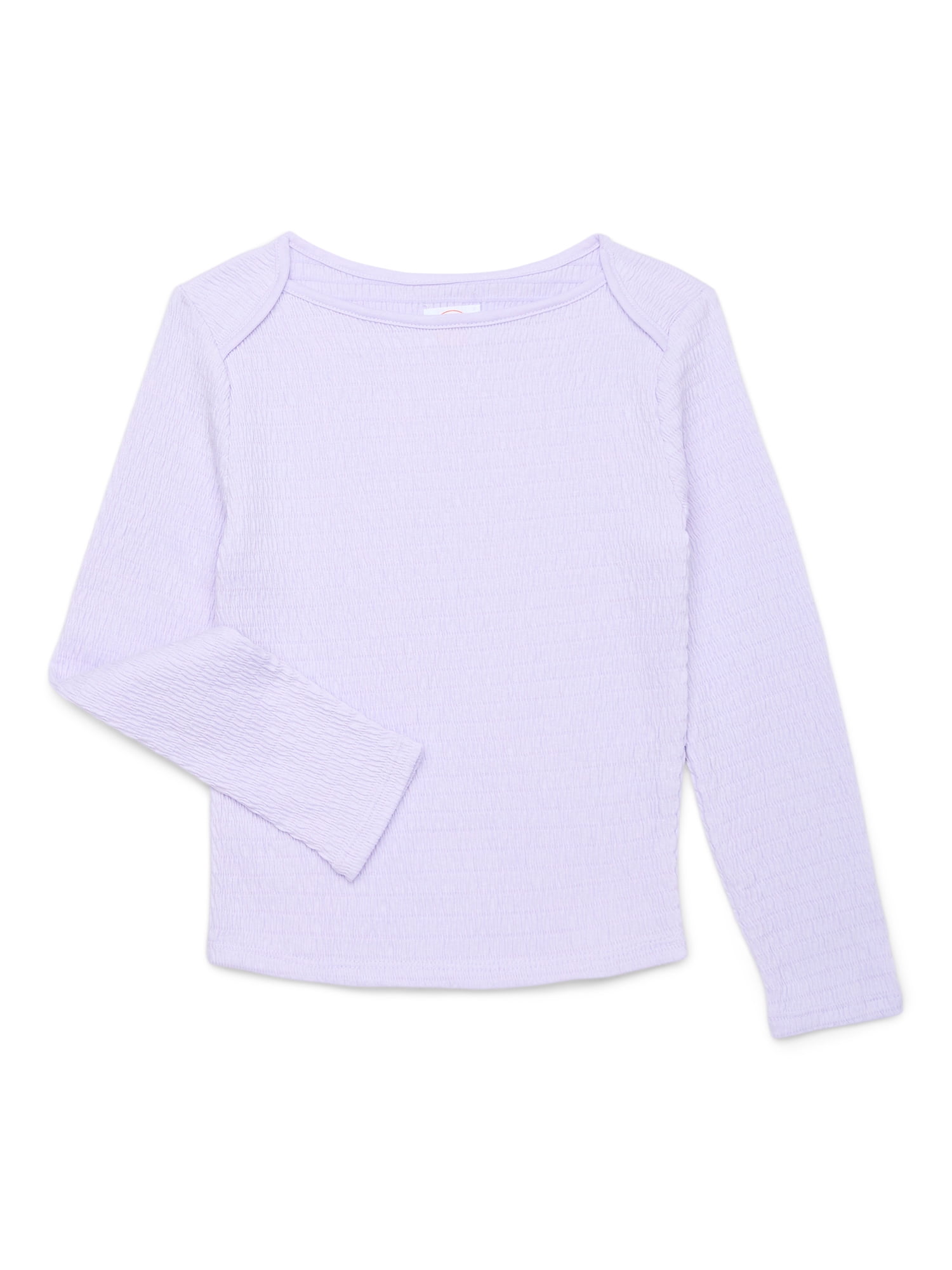 Wonder Nation Girls Long-Sleeve Pucker Knit Top, Sizes 4-18 & Plus ...