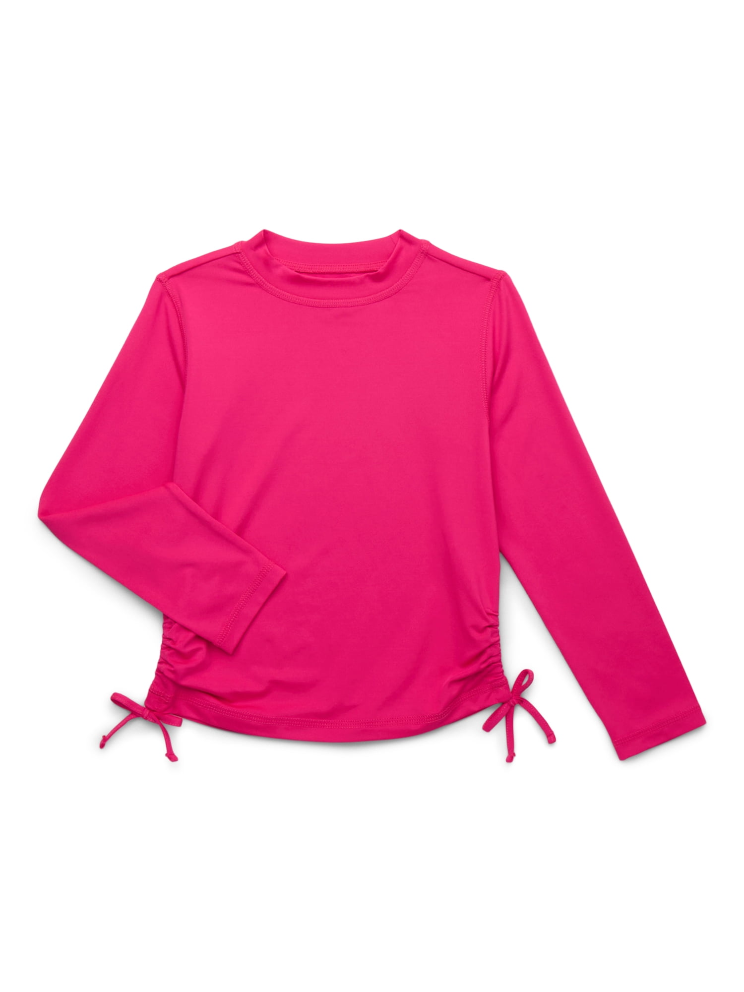 Wonder Nation Girls Long Sleeve Rash Guard with Side Tie and UPF 50 ...